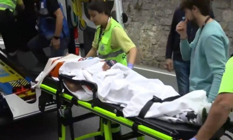 . Tour du Pays basque - Mikel Landa... chute et fracture de la clavicule . Tour du Pays basque - Mikel Landa... chute et fracture de la clavicule